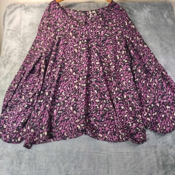 Cato | Tops | Cato Womens 2224w Purple Leopard Balloon Sleeve Bold Y2k ...
